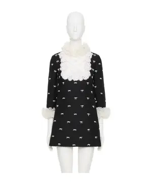 Valentino Garavani Embellished Crepe Couture Short Dress