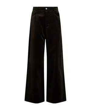 Max Mara Loose-fit Velvet Trousers - Black