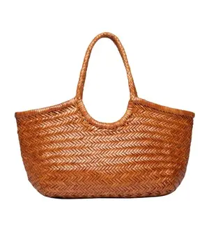 Dragon Diffusion Mediumsize Handwoven Rattan Bag - Brown