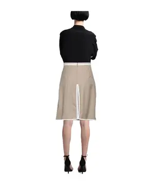 Burberry Flared Skirt - Camel
