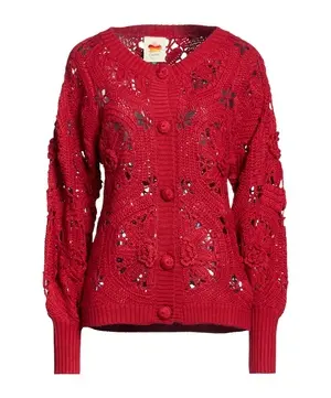 Farm Rio Solid Crochet Button-front Sweater