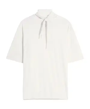LEMAIRE Short-sleeve T-shirt With Tie Neck Detail