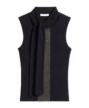 LEMAIRE Fitted Asymmetric Top - Black