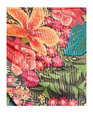 Farm Rio Floral Print Metallic Wrap Mini Skirt