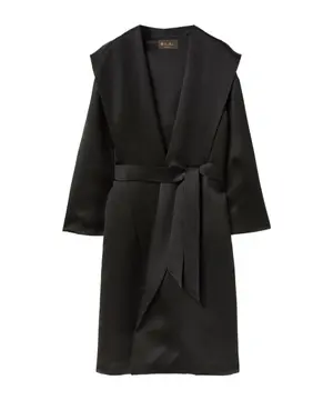 Loro Piana Long Sleeve Belted Coat - Black