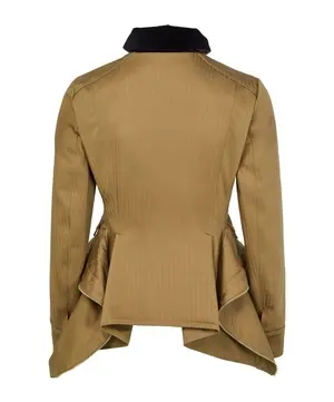 Alexander McQueen Asymmetrical Cut Jacket With Gold Finish - Brown
