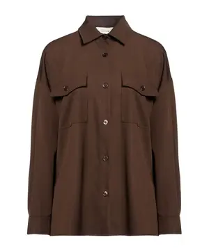 Max Mara Minimalist Solid-color Long-sleeve Shirt - Brown