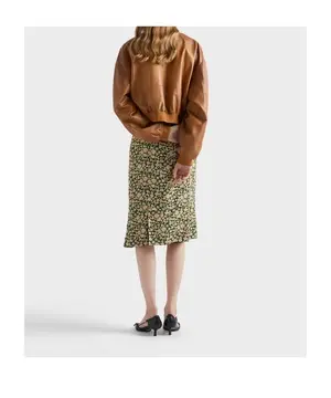 Prada Cropped Nappa Leather Bomber Jacket