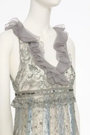 Valentino Garavani Sleeveless Embellished Ruffled Dress