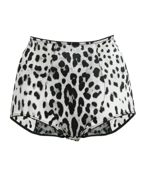 Dolce & Gabbana High-waisted Leopard-print Underwear - Grey
