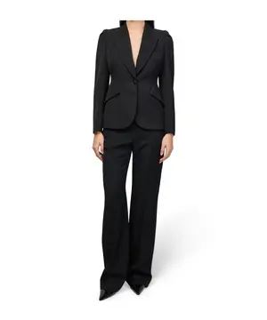 Alexander McQueen Puff Sleeve Single-breasted Blazer