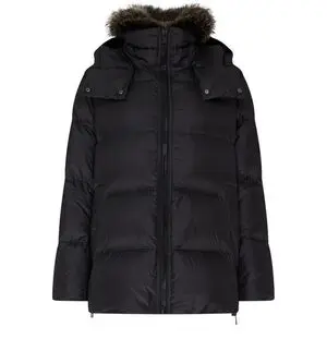 YVES SALOMON A-line Puffer Jacket With Fox Fur Collar