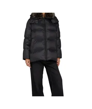 YVES SALOMON A-line Puffer Jacket With Fox Fur Collar