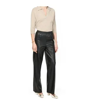 YVES SALOMON Elastic Waist Straight Leg Trousers
