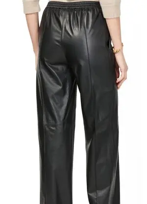 YVES SALOMON Elastic Waist Straight Leg Trousers
