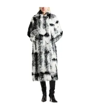 GANNI Color Block Shearling Coat