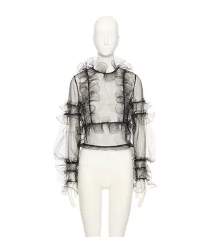 Valentino Garavani Long Sleeve Blouse With Ruffled Design