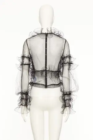 Valentino Garavani Long Sleeve Blouse With Ruffled Design