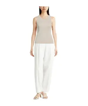 Max Mara Ribbed Knit Sleeveless Crewneck Top
