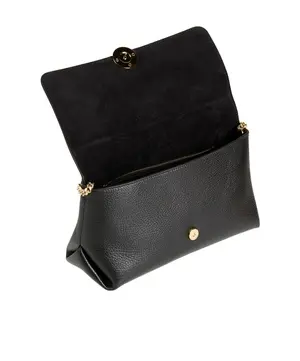 Burberry Medium Flap Bag In Pebbled Leather