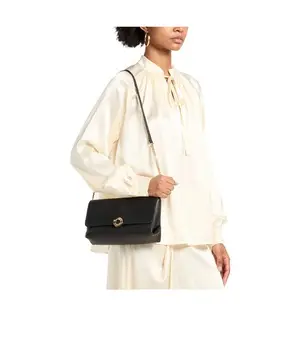 Burberry Medium Flap Bag In Pebbled Leather