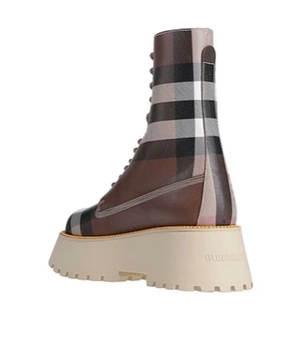 Burberry Plaid Platform Leather Boots