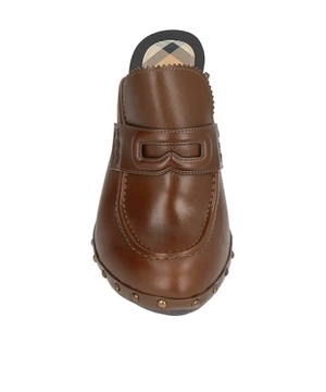 Burberry Leather Mules With Wooden Heel