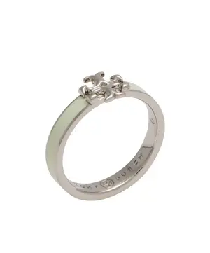 Tory Burch Silver Ring - Green
