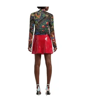 Farm Rio Printed Mock Neck Top