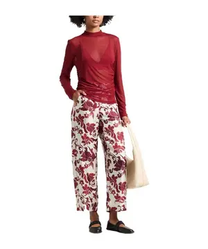 Farm Rio Solid Mesh Mock Neck Top