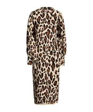 Farm Rio Leopard Print Knit Midi Dress - No