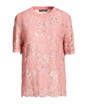 Dolce & Gabbana Lace Top With Crewneck And Short Sleeves