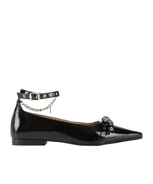GANNI Solid Color Ballet Flats - Black