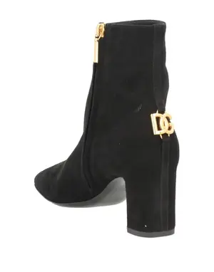 Dolce & Gabbana Suede Ankle Boots With Geometric Heel