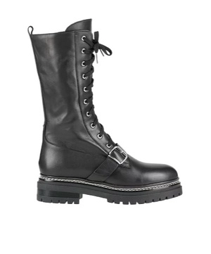 Max Mara Round Toe Leather Lace-up Boots