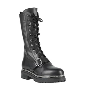 Max Mara Round Toe Leather Lace-up Boots