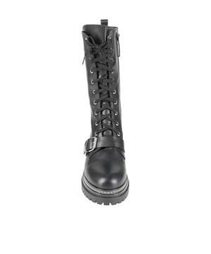 Max Mara Round Toe Leather Lace-up Boots