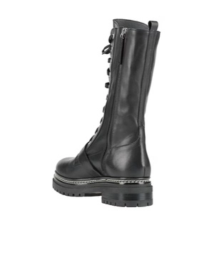 Max Mara Round Toe Leather Lace-up Boots