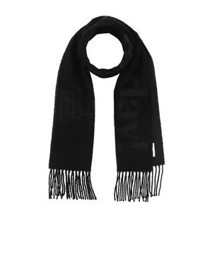 GANNI Solid Color Scarves - Black