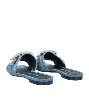 Dolce & Gabbana Embellished Denim Slide Sandals