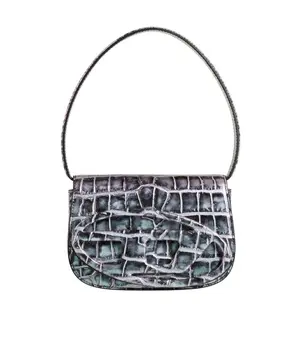 DIESEL® Print Hand Flap Bag - Gray