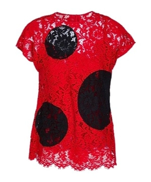 Dolce & Gabbana Two-tone Lace Short-sleeve Top