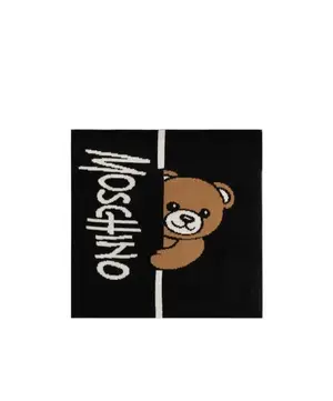 Moschino Teddy Bear Intarsia Scarf - Black