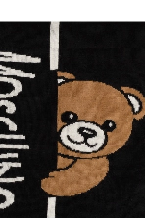 Moschino Teddy Bear Intarsia Scarf