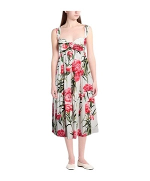 Dolce & Gabbana Floral Print Sweetheart Neckline Sleeveless Maxi Dress