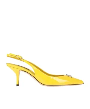 Dolce & Gabbana Leather Pointed Toe Slingbacks