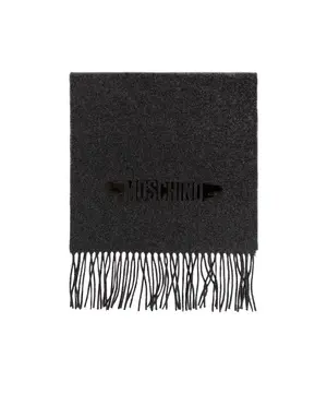 Moschino Fringed Logo Scarf