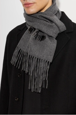 Moschino Fringed Logo Scarf