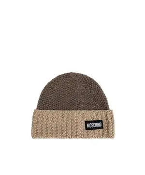 Moschino Patch Knit Hat