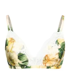 Dolce & Gabbana Floral Triangle Bra - Yellow